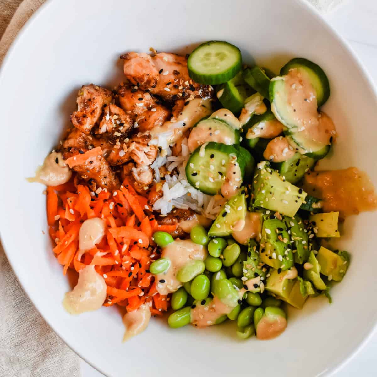 Easy and Healthy Air Fryer Salmon Bites Bowl - Easy Eats Dietitian
