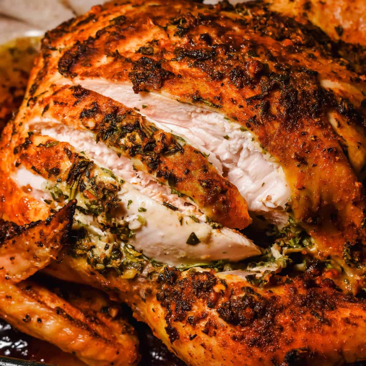 Easy Garlic Herb Butter Roasted Whole Chicken - Easy Eats Dietitian